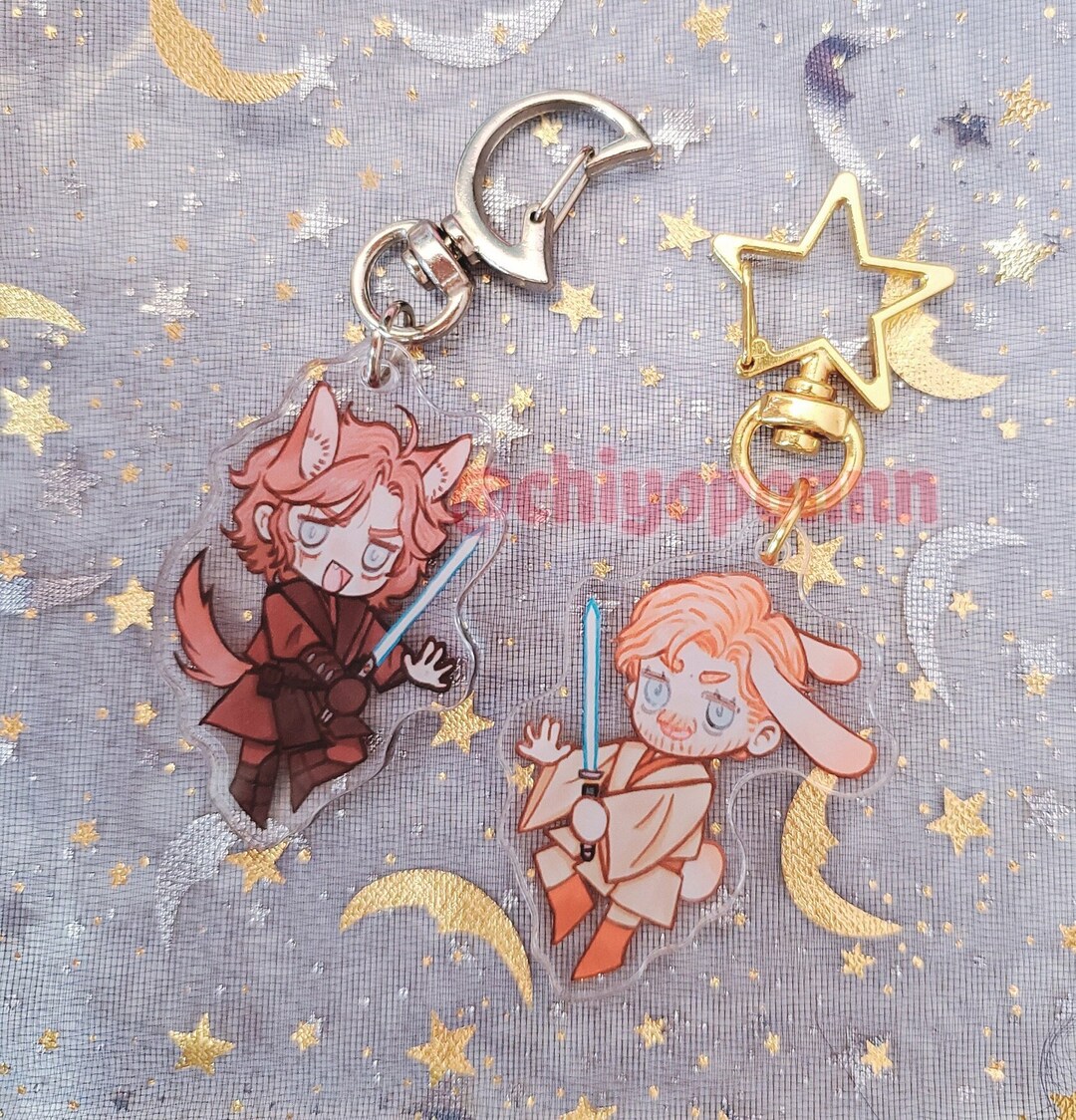 Star Wars ROTS 2 Obi-wan Anakin Chibi Keychain Charm - Etsy