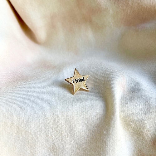 Gold Star I Tried Enamel Pin - Etsy