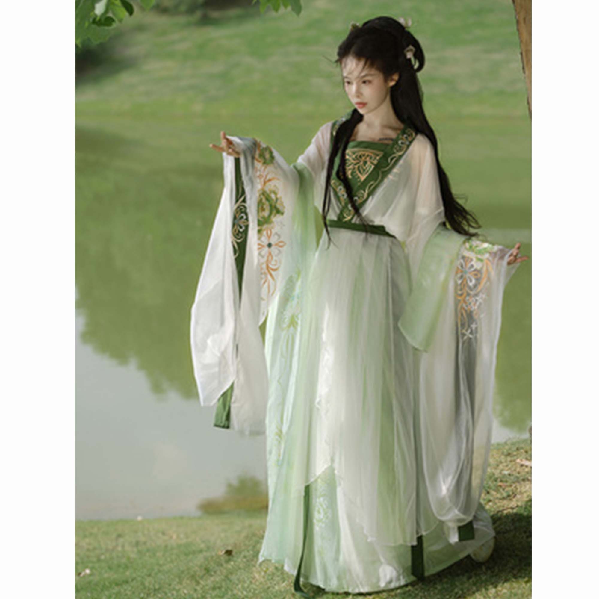 Original Hanfuwhite Hanfugreen Hanfu Embroidered Hanfu - Etsy