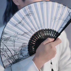 Ink Painting Hand Fan Lotus & Dragonfly Folding Hand Fan - Etsy