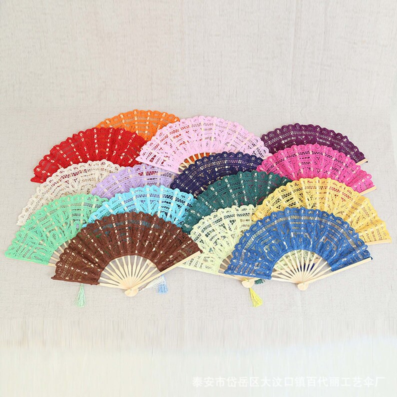 Lace Folding Fan Women Folding Fanbamboo Folding Fanwedding - Etsy