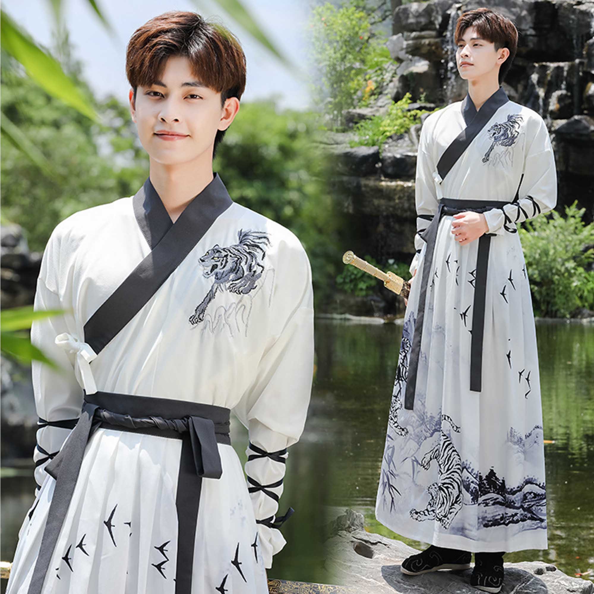 White Hanfu Embroidered Hanfu Chinese Hanfu Men's - Etsy