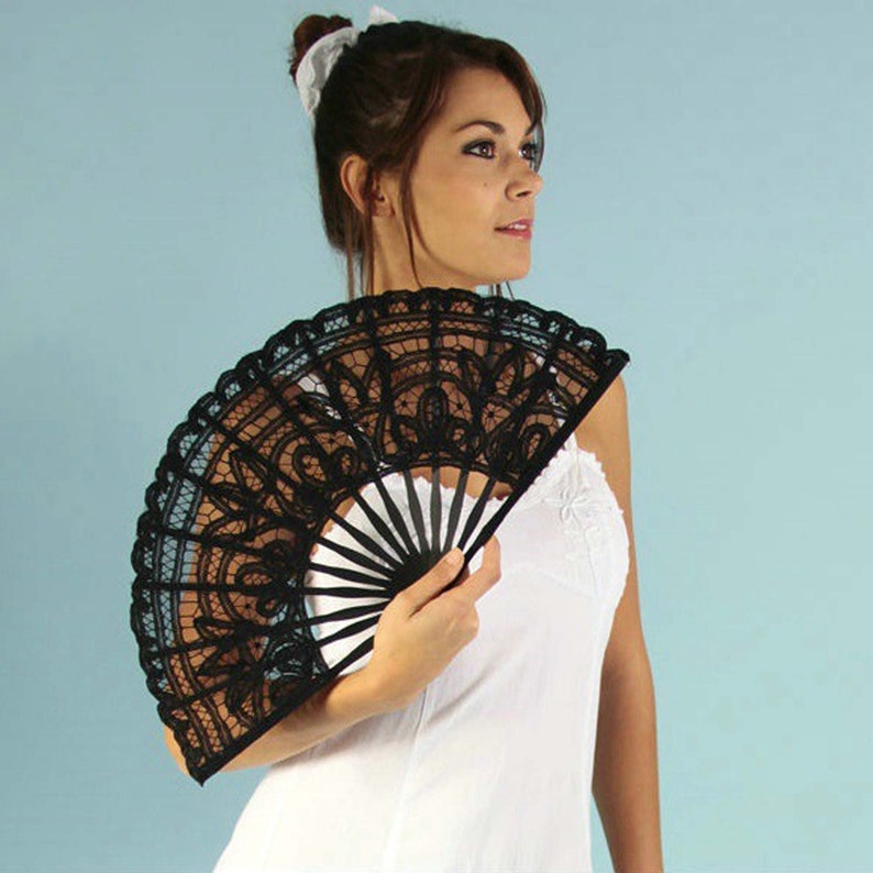 Lace Folding Fan Women Folding Fanbamboo Folding Fanwedding - Etsy