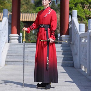 Red Hanfu,dragon Hanfu,embroidered Hanfu,martial Arts Hanfu,chinese ...