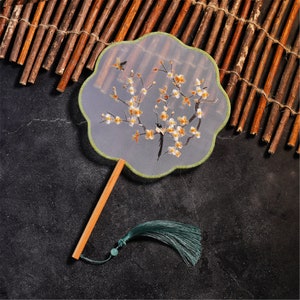 Embroidery Fan Round Fan Handmade Fan Classic Round Fan - Etsy