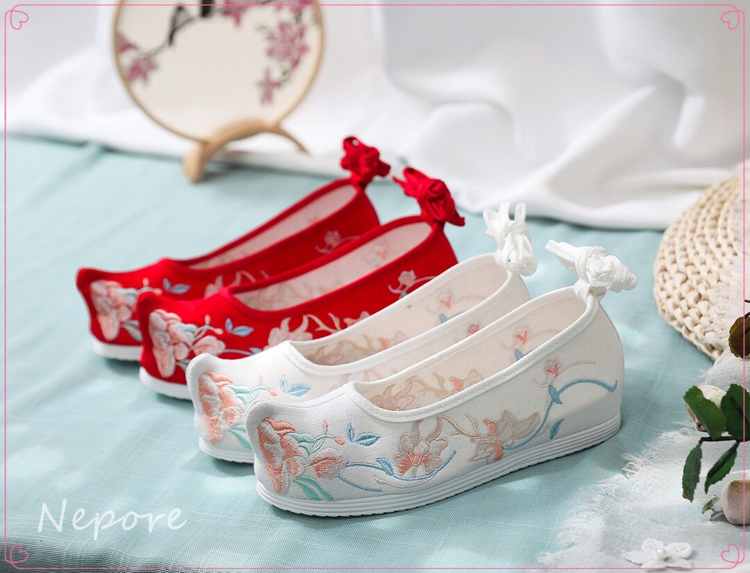 Embroidered Shoes,oversized Hanfu Shoes,antique Flower Shoes ...