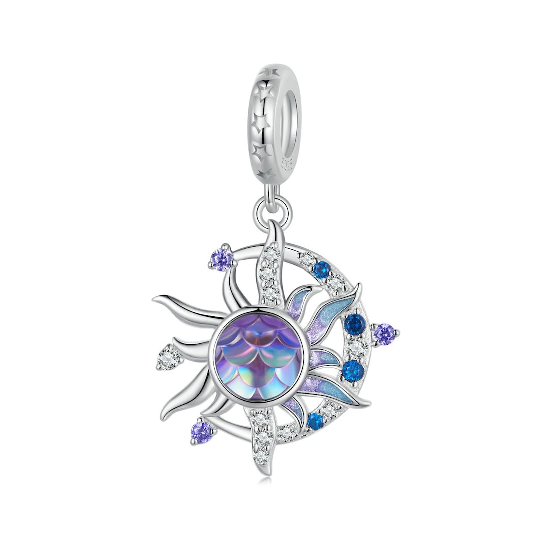 Magic Sun and Moon Pendant Charm, Charm for Bracelet, 925 Sterling ...