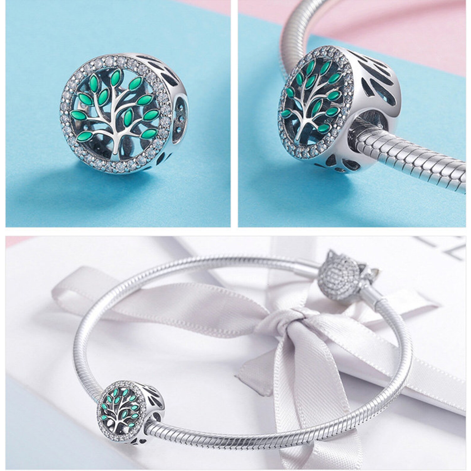 Charm for Bracelet Life Tree Charm Beads 100% Genuine 925 - Etsy