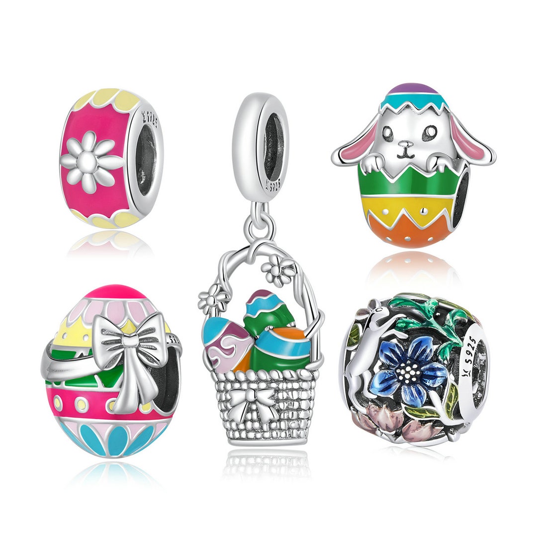 Charm for Bracelet, Rabbit Easter Egg Charm Beads, 100% Genuine 925 ...