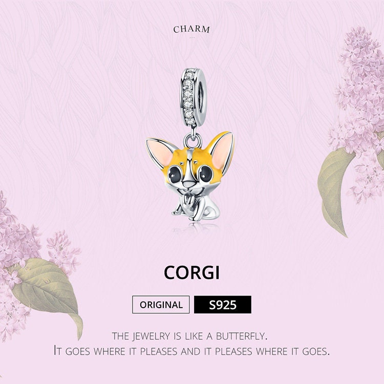 Charm for Bracelet Corgi Charm Beads 100% Genuine 925 | Etsy