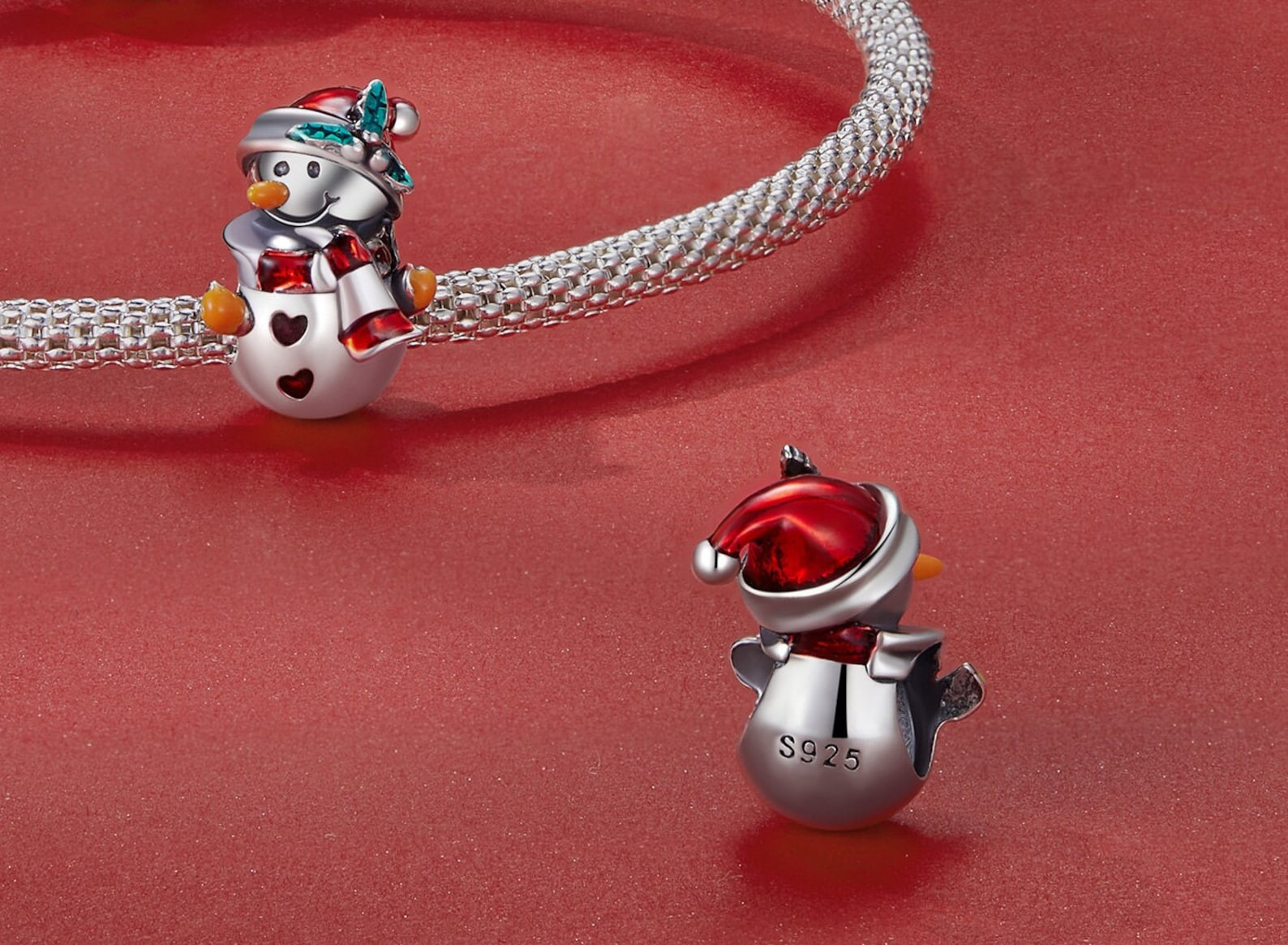 Snowman Bead Charm, Charm for Bracelet, 925 Sterling Silver Charm Fit ...