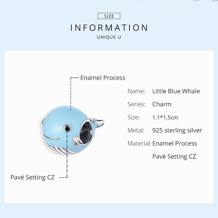 Blue Whale Charm, 925 Sterling Silver, Pandora Compatible - Etsy