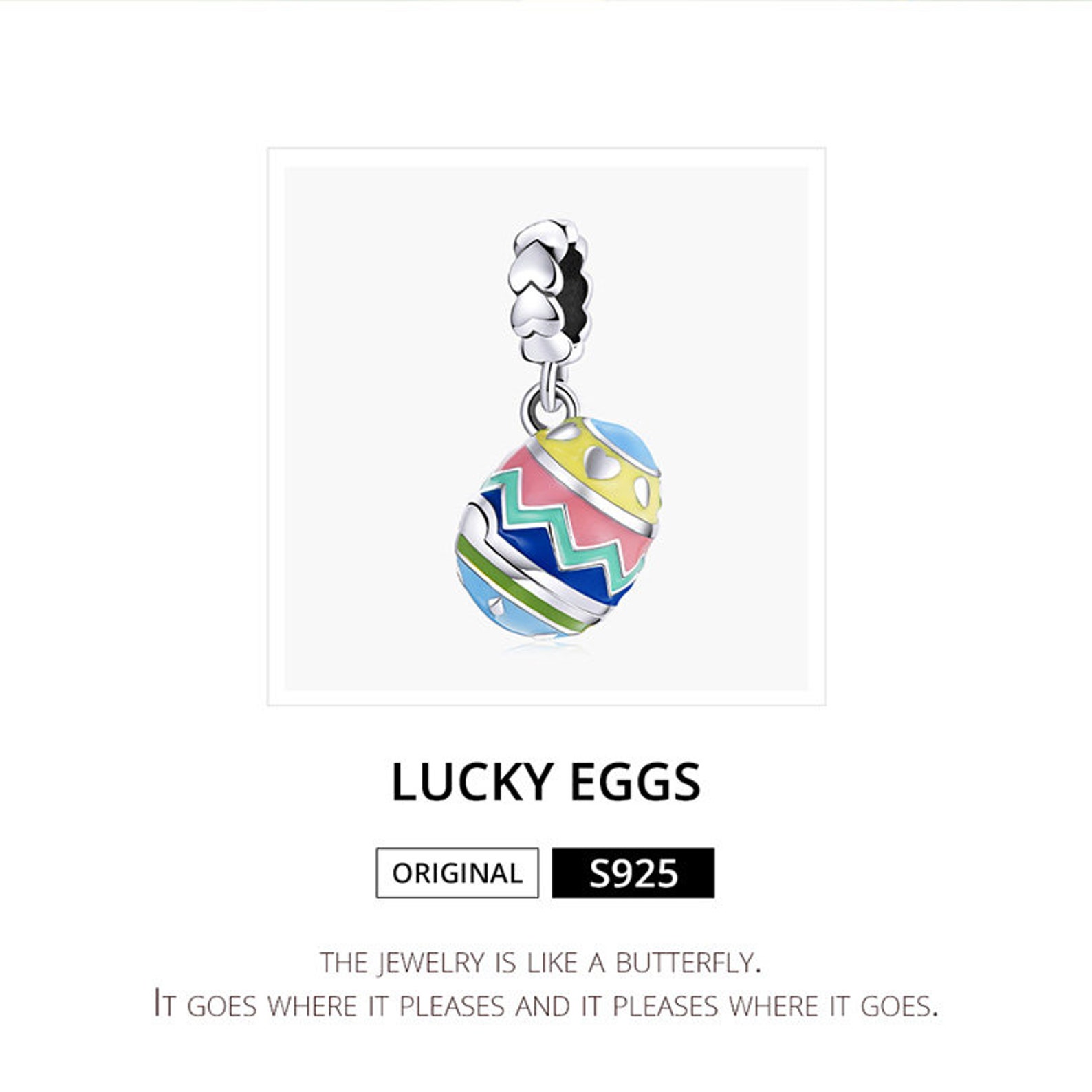 Easter Bracelet Charm Lucky Egg Handmade Easter Egg Charm Uovo - Etsy
