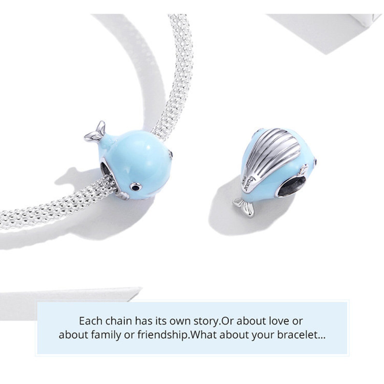 Charm for Bracelet Blue Whale Charm Beads 100% Genuine 925 - Etsy