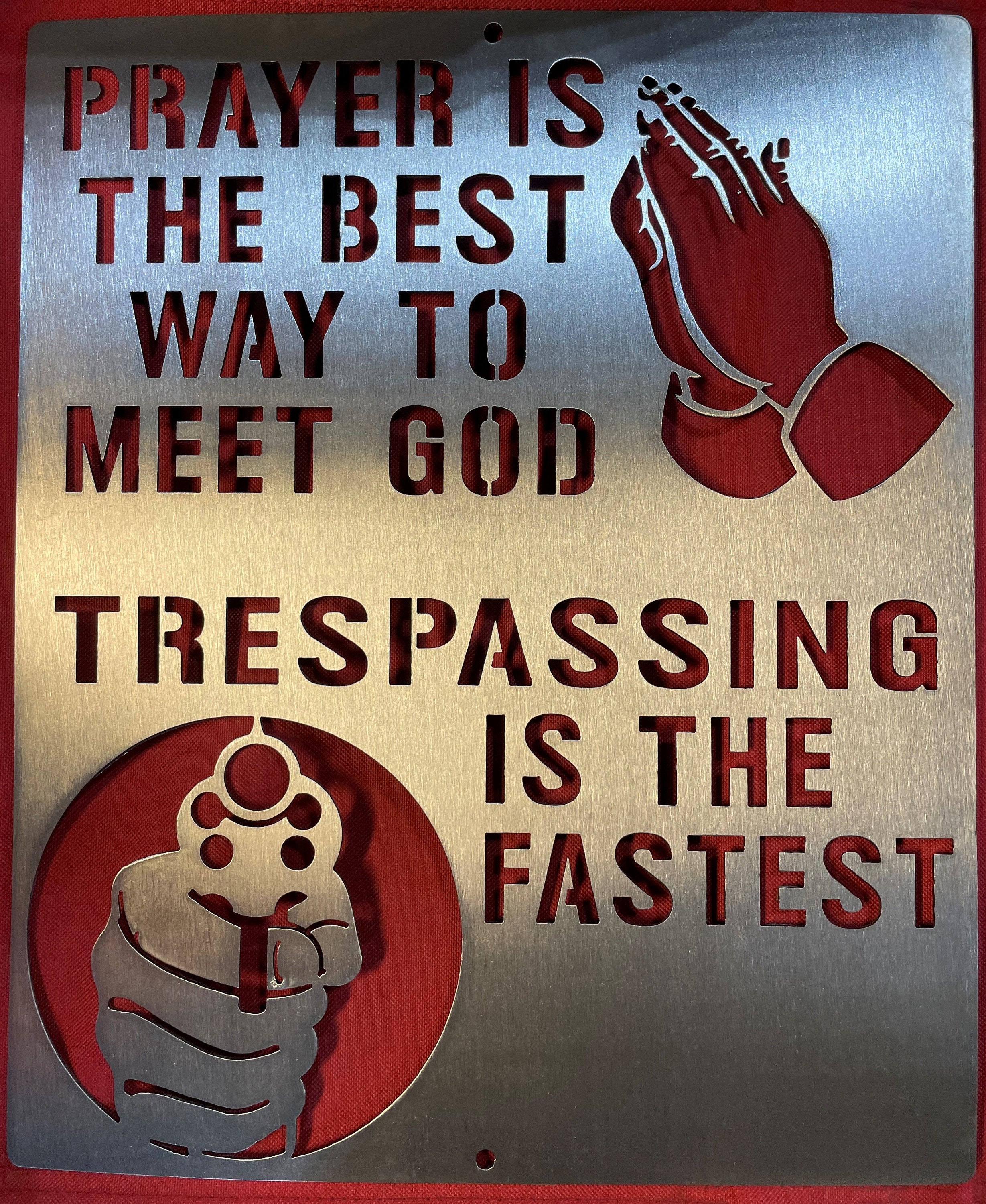 Plasma Cuttable Prayer & Trespassing Sign - Etsy