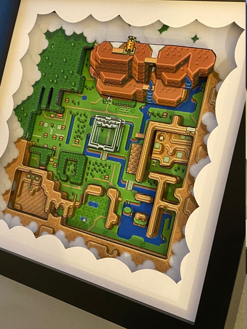 Legend of Zelda Link to the Past Hyrule Map 3D Art | Etsy