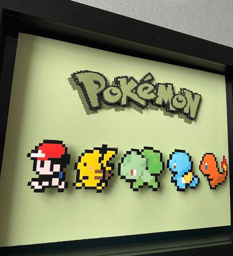 Pokemon Game Boy Sprites 3D Art Pop Art Nintendo Pixel Pixels | Etsy