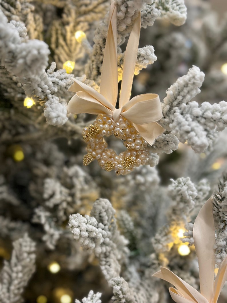 Christmas Tree Ornament | Freshwater Pearls Wreath | Christmas ...