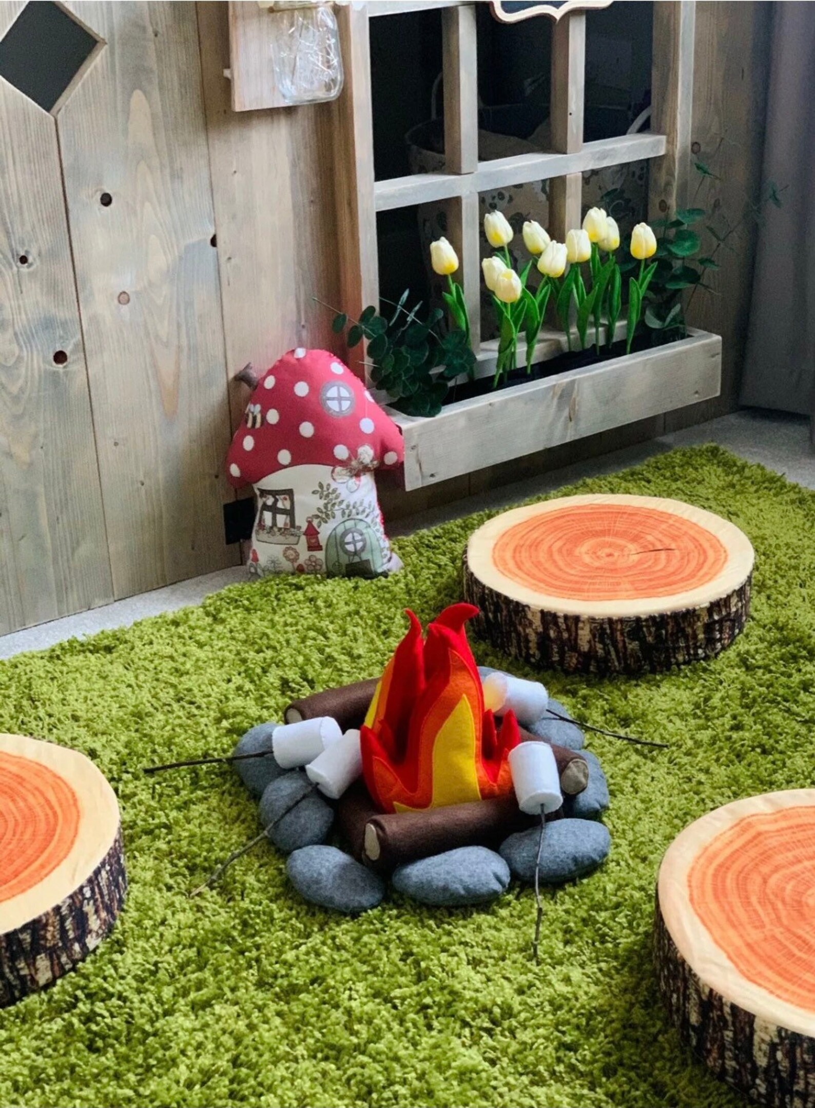 Handmade Felt Campfire Fire Flames Logs Rocks Marshmallows - Etsy UK