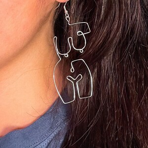 Plus Sized Female Figure Earrings • Handmade • Wire Earrings ...
