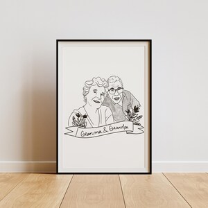 Custom Mom Portrait, 50th Birthday Present, Personalized Wall Line Art ...
