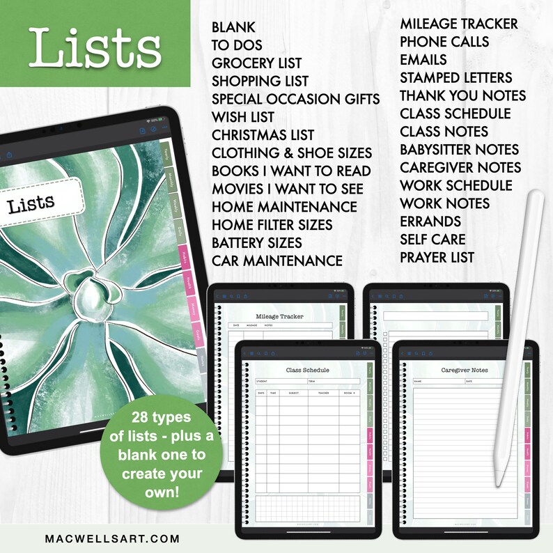 Cactus Creations Digital Planner by Macwellsart, Undated, Goodnotes ...