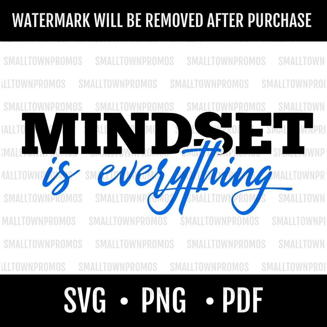 Mindset is Everything | Think Positive | SVG | PNG | PDF | Digital ...