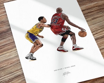 Kobe Vs Mj Wall Art - Etsy