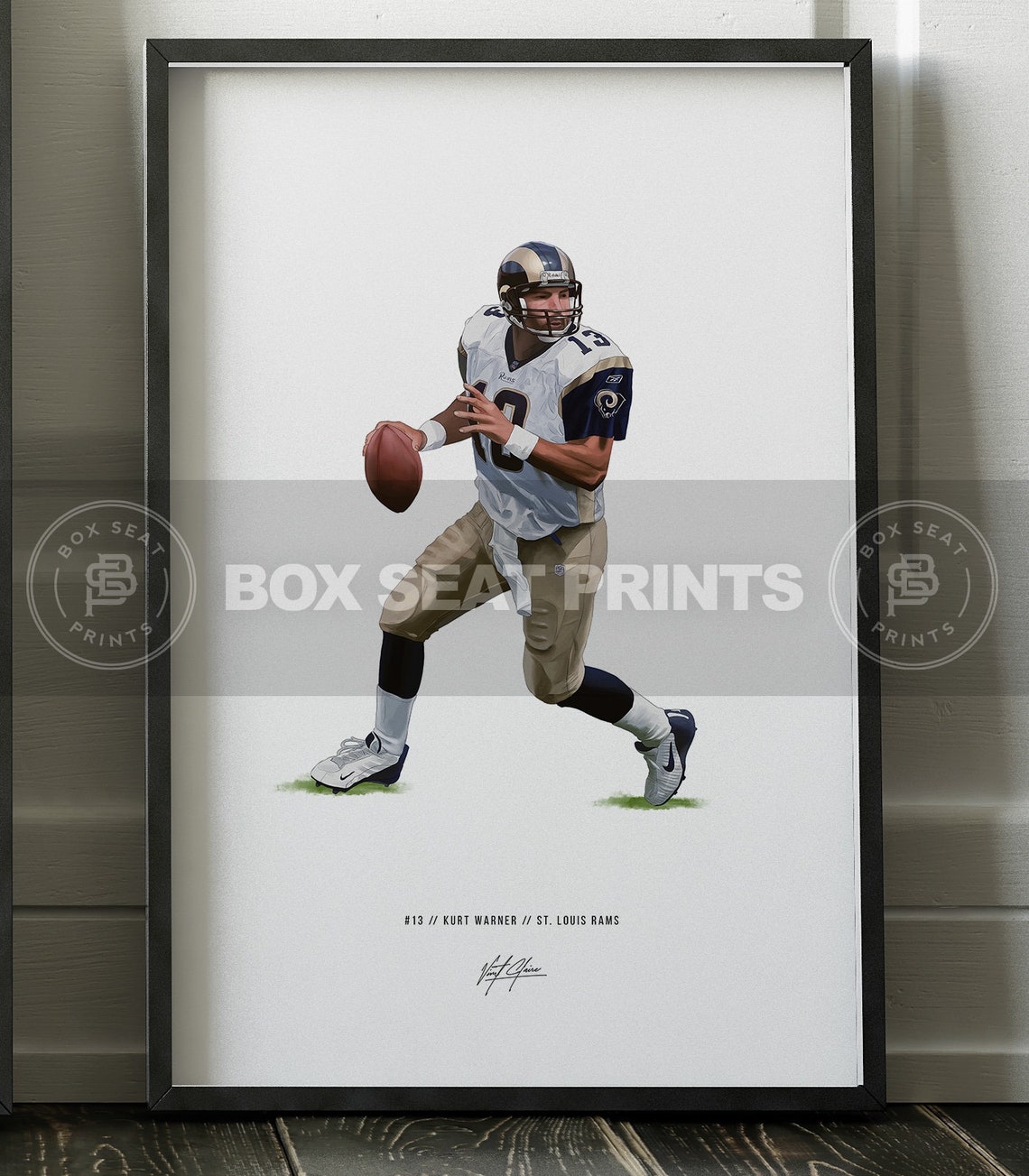 Kurt Warner St. Louis Rams Football Illustrated Art Poster | Etsy