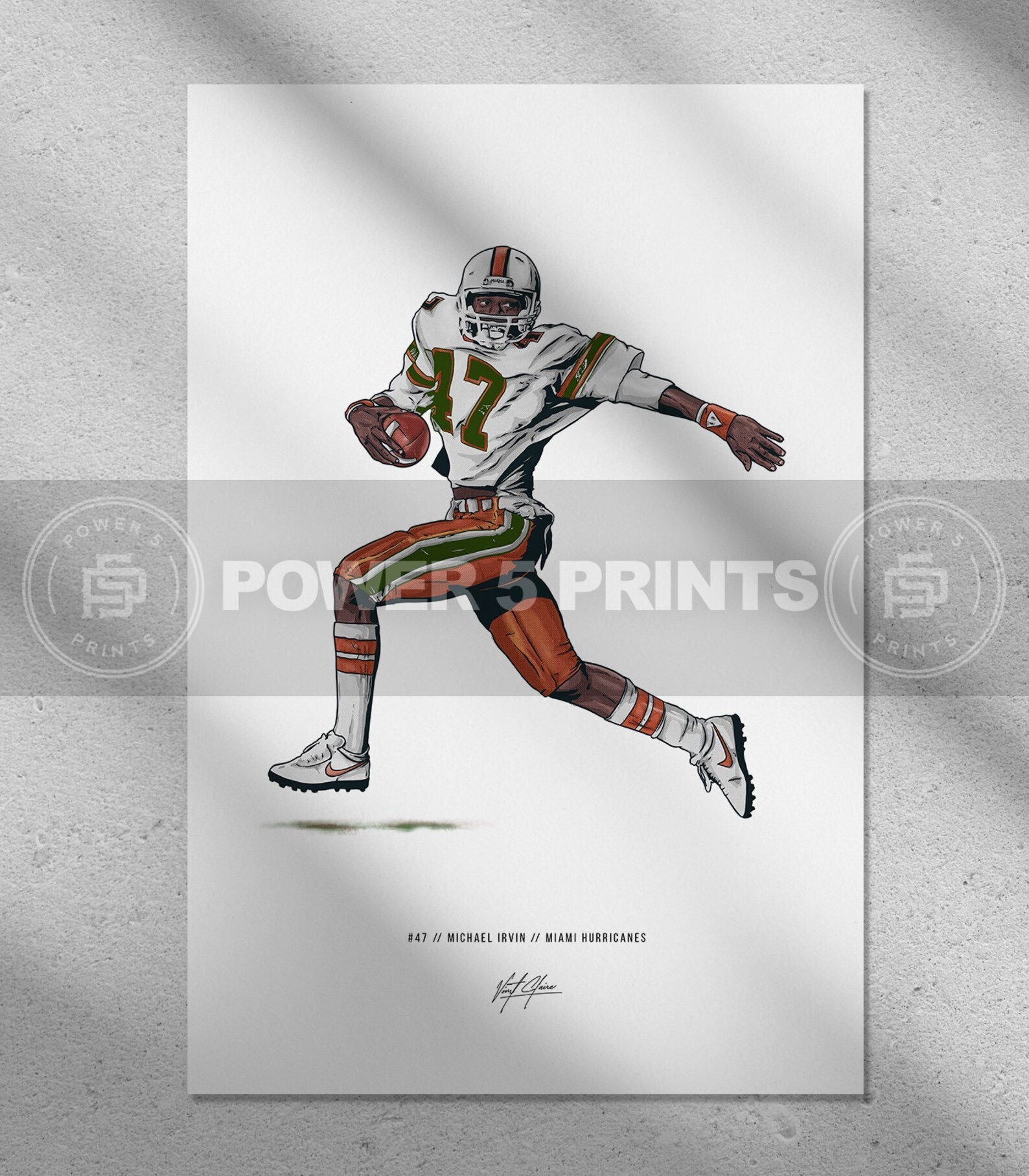 Michael Irvin Miami Hurricanes Football Illustrated Poster | Etsy