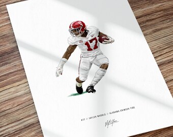 Jaylen Waddle Art - Etsy