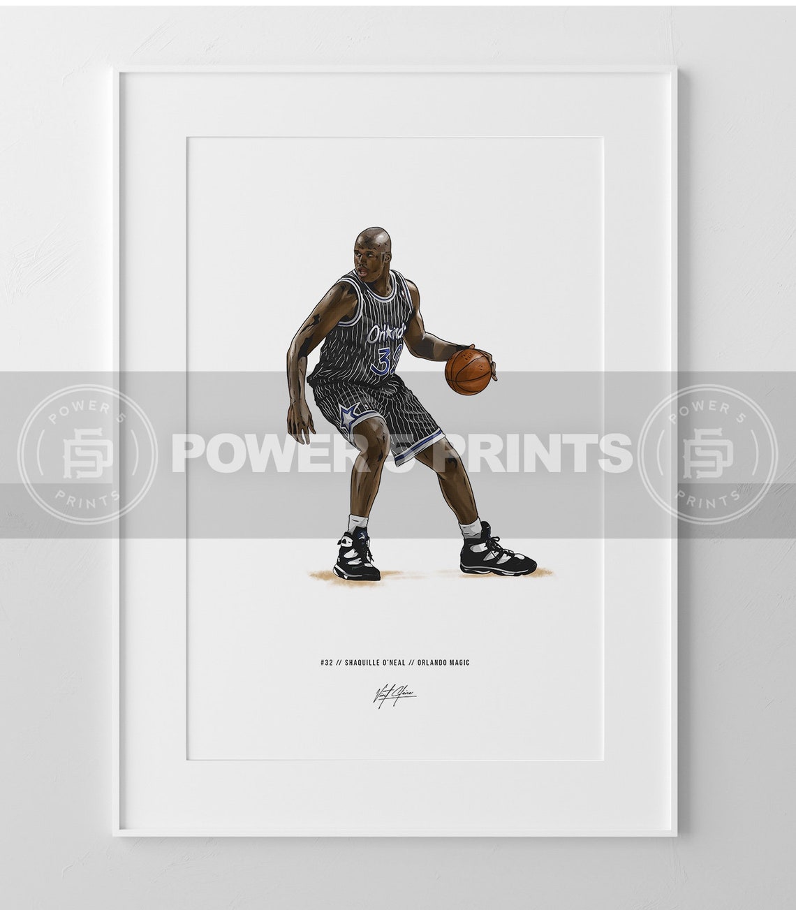 Shaquille O'Neal Shaq Orlando Magic Art Illustrated Print | Etsy