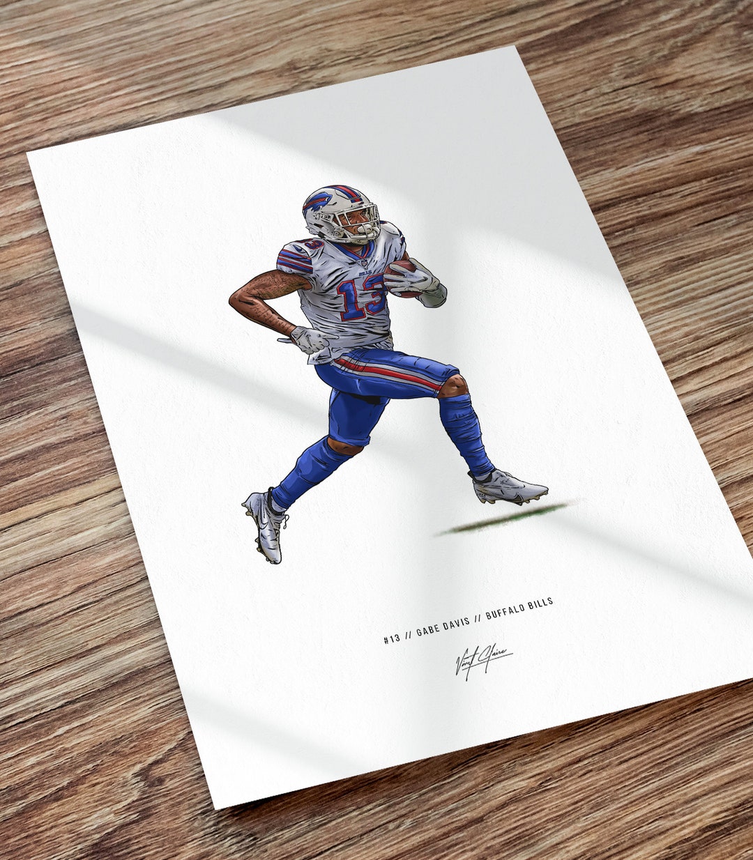 Gabe Davis Poster Buffalo Bills Football Art Illustrated - Etsy