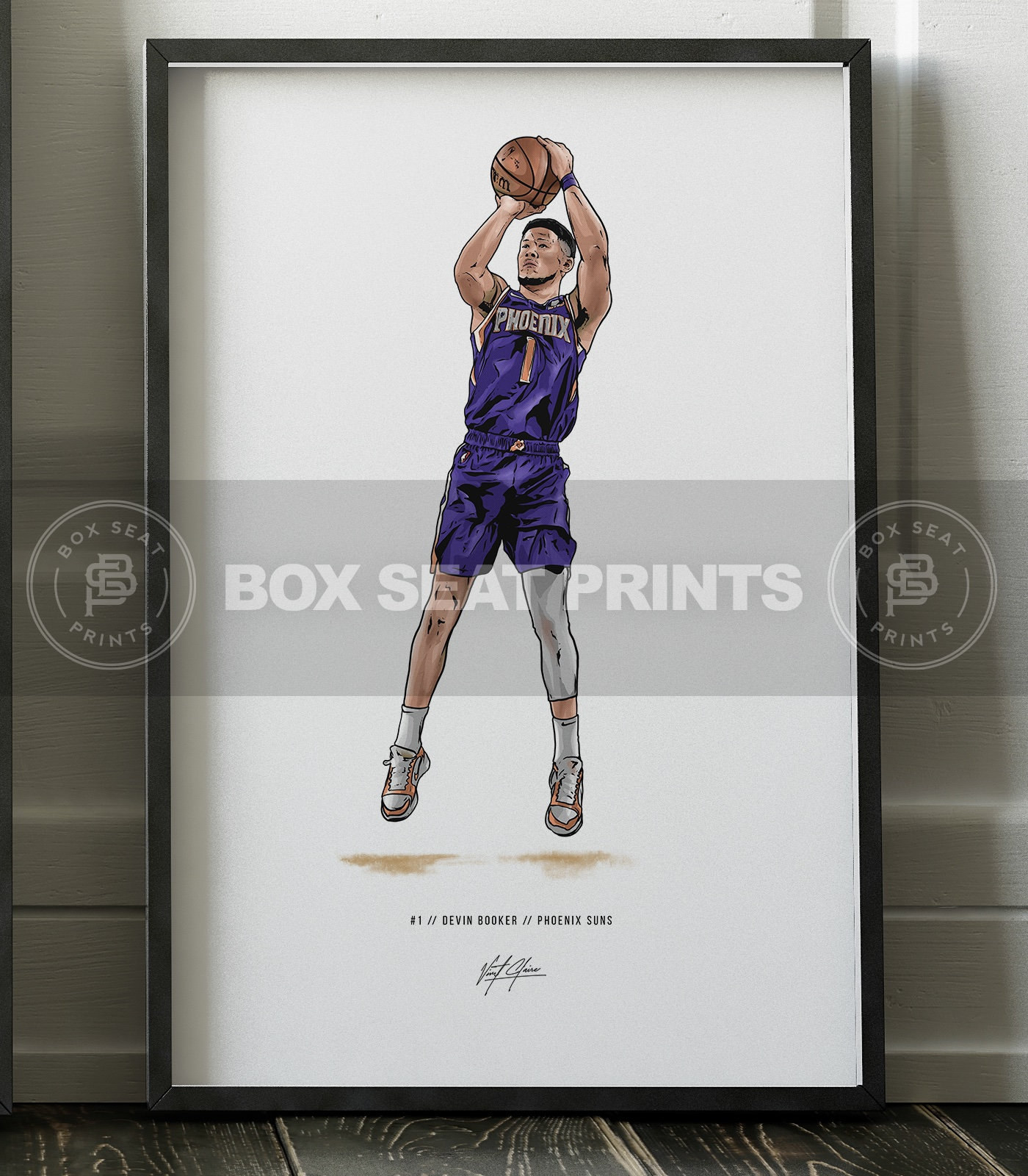 Devin Booker Phoenix Suns Basketball Art Illustrated Print - Etsy