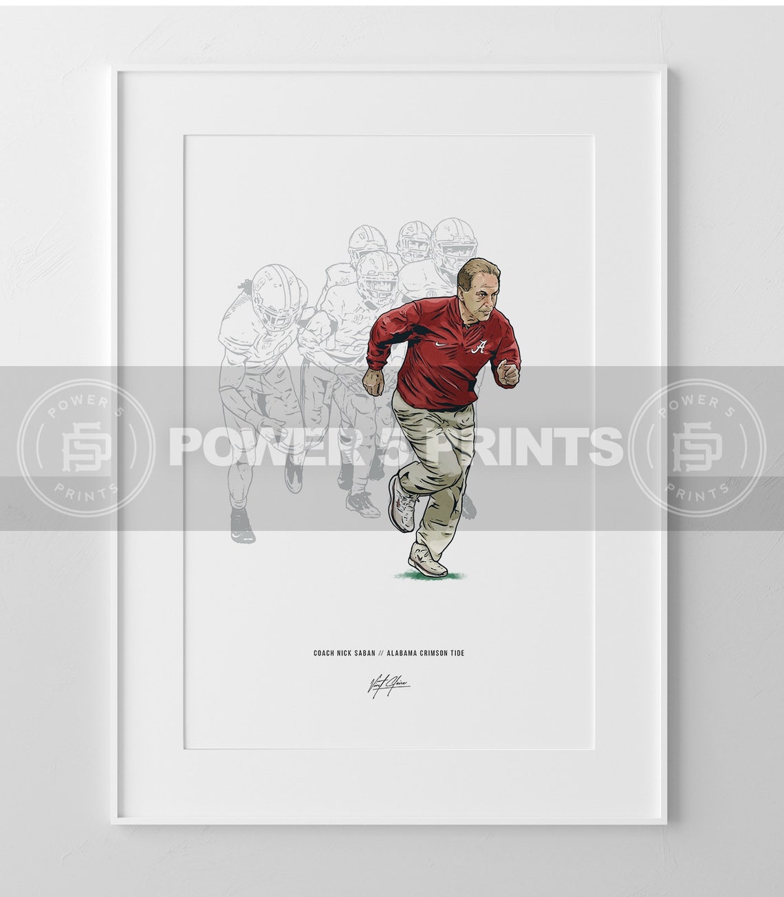 Nick Saban Alabama Crimson Tide Illustrated Art Print Poster | Etsy