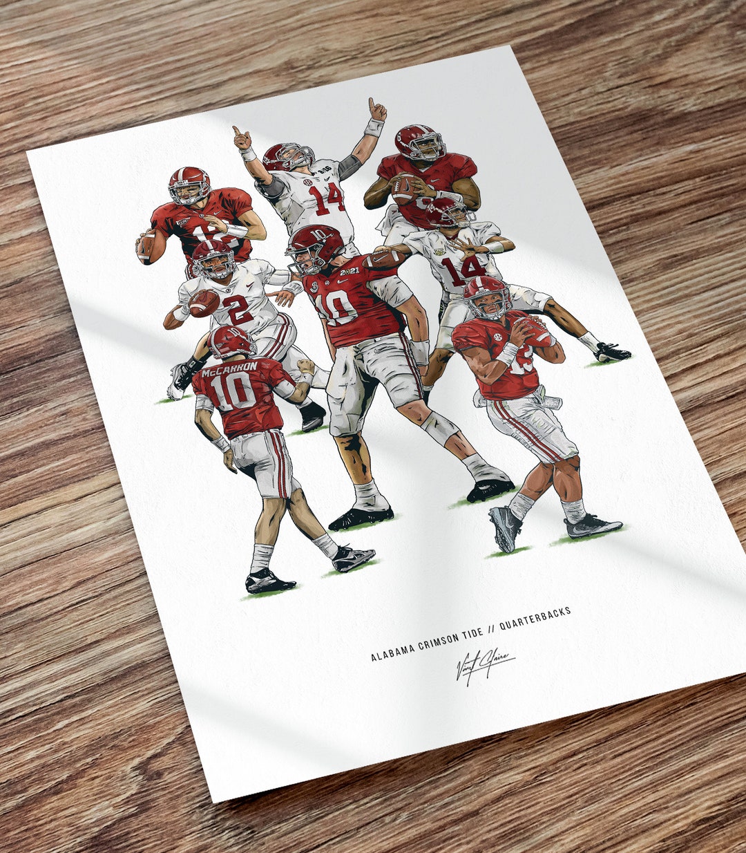 Alabama Quarterbacks Poster 2008-2020 Nick Saban Era - Etsy