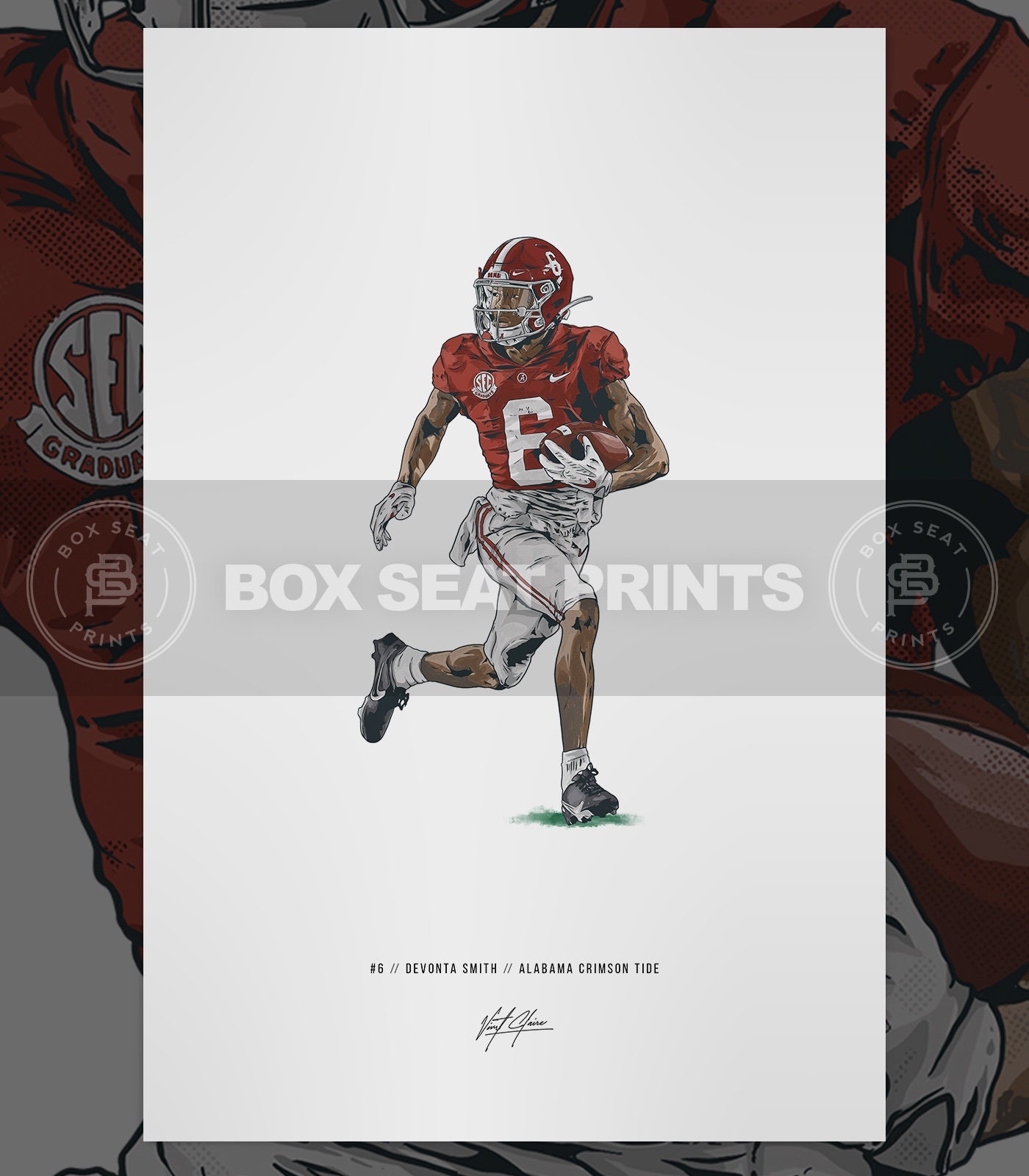 Devonta Smith Illustrated Art Poster Print Devonta Smith - Etsy.de