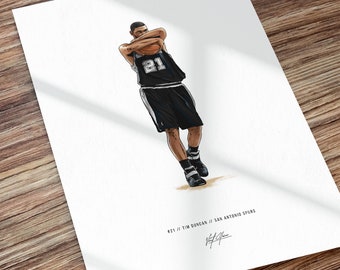 Tim Duncan San Antonio Spurs Print - Etsy