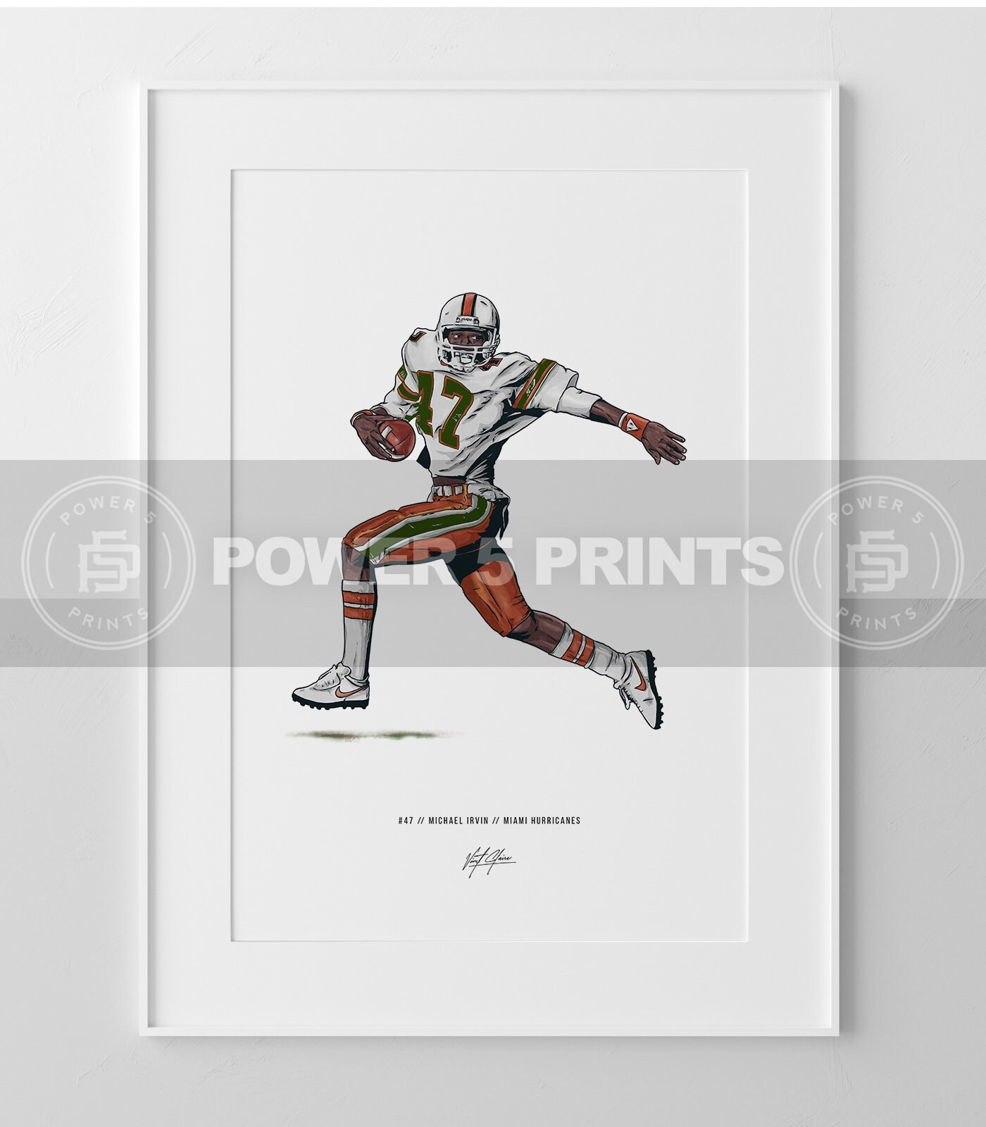 Michael Irvin Miami Hurricanes Football Illustrated Poster | Etsy