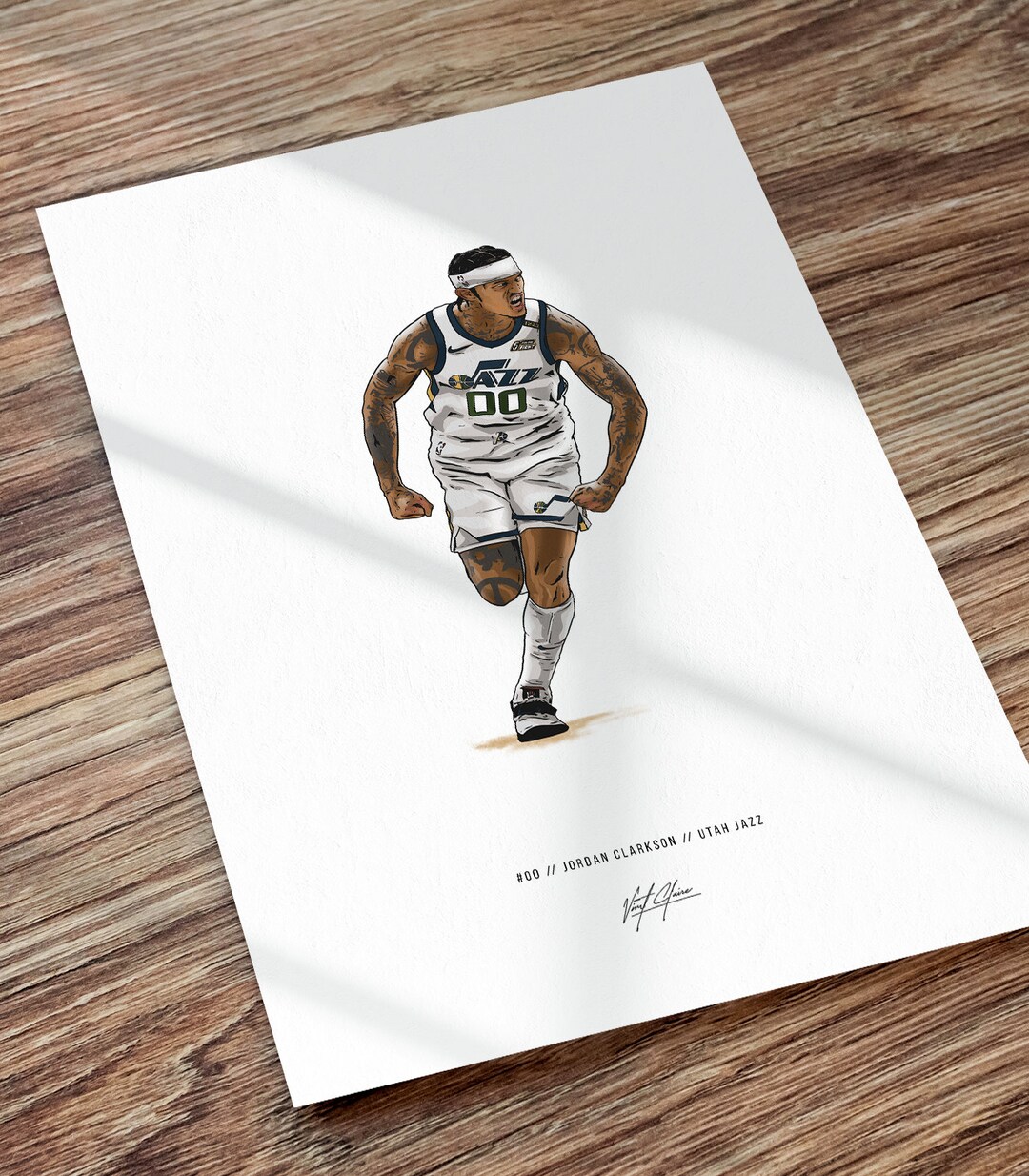 Jordan Clarkson Utah Jazz Basketball Art Illustrated Print - Etsy
