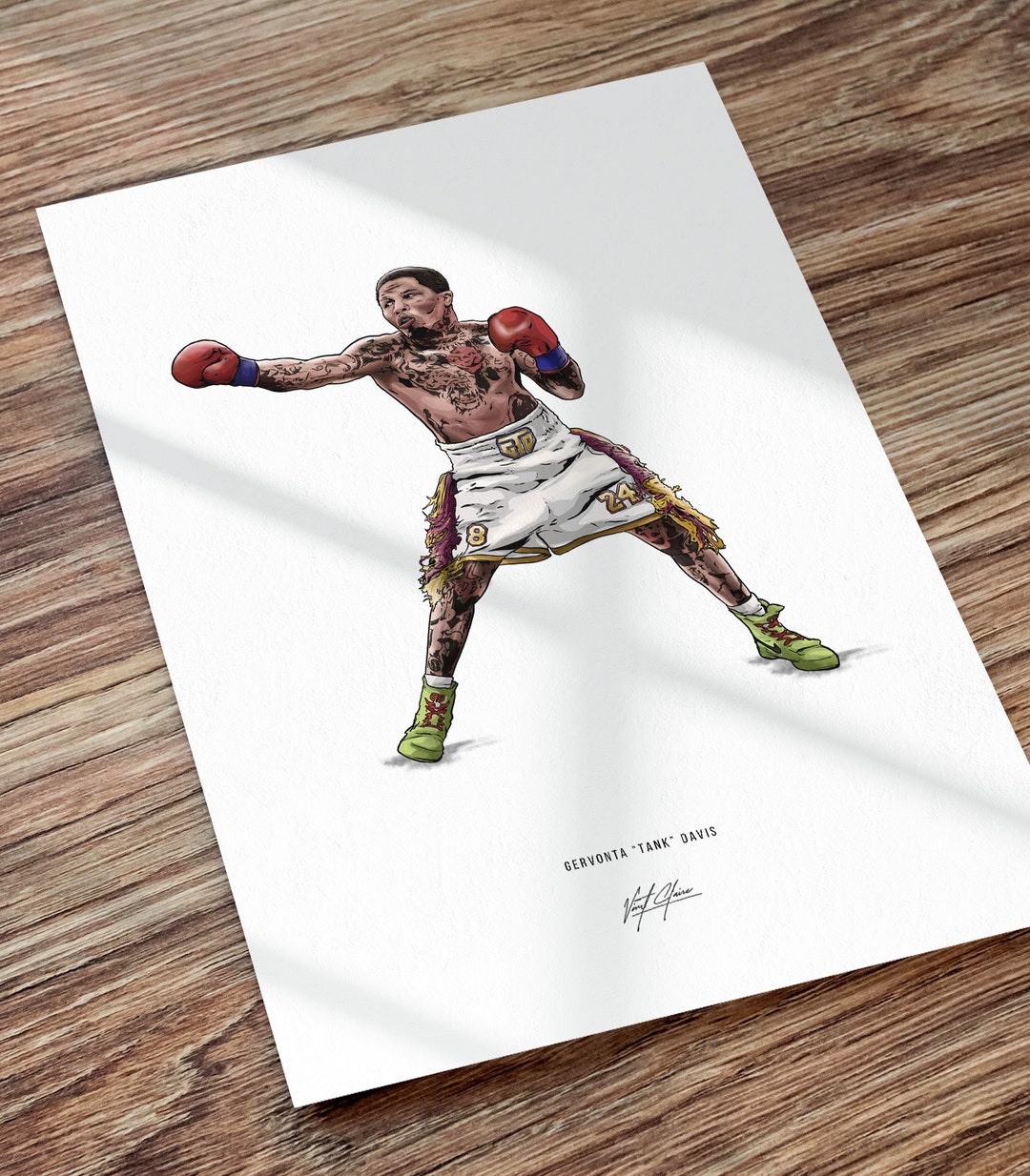 Gervonta Tank Davis V2 Boxing Art Illustrated Print Poster - Etsy