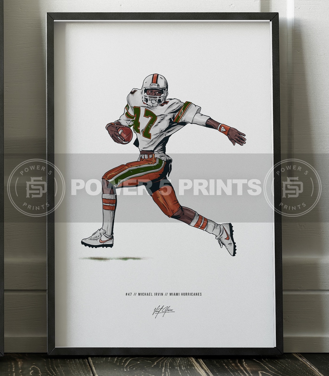 Michael Irvin Miami Hurricanes Football Illustrated Poster | Etsy