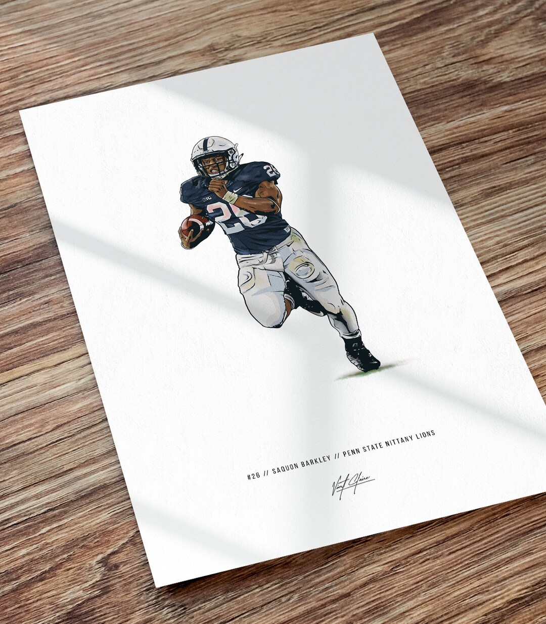 Saquon Barkley Illustrated Art Poster Print Saquon Barkley - Etsy