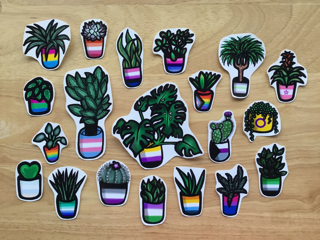 LGBTQ+ Pride Plant Stickers - Etsy