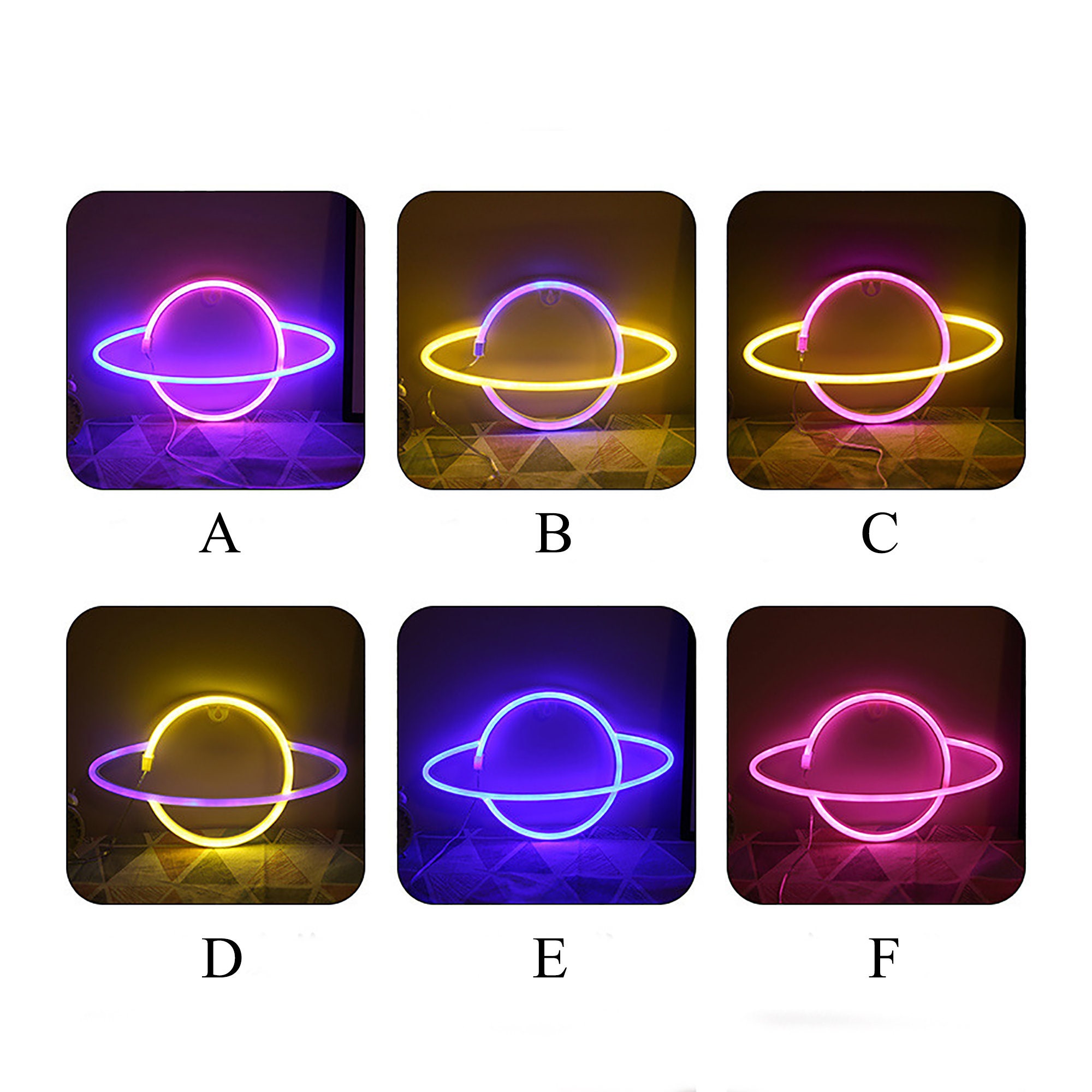 LED Planet Neon Sign Custom LED Neon Sign Planet Neon Wall | Etsy