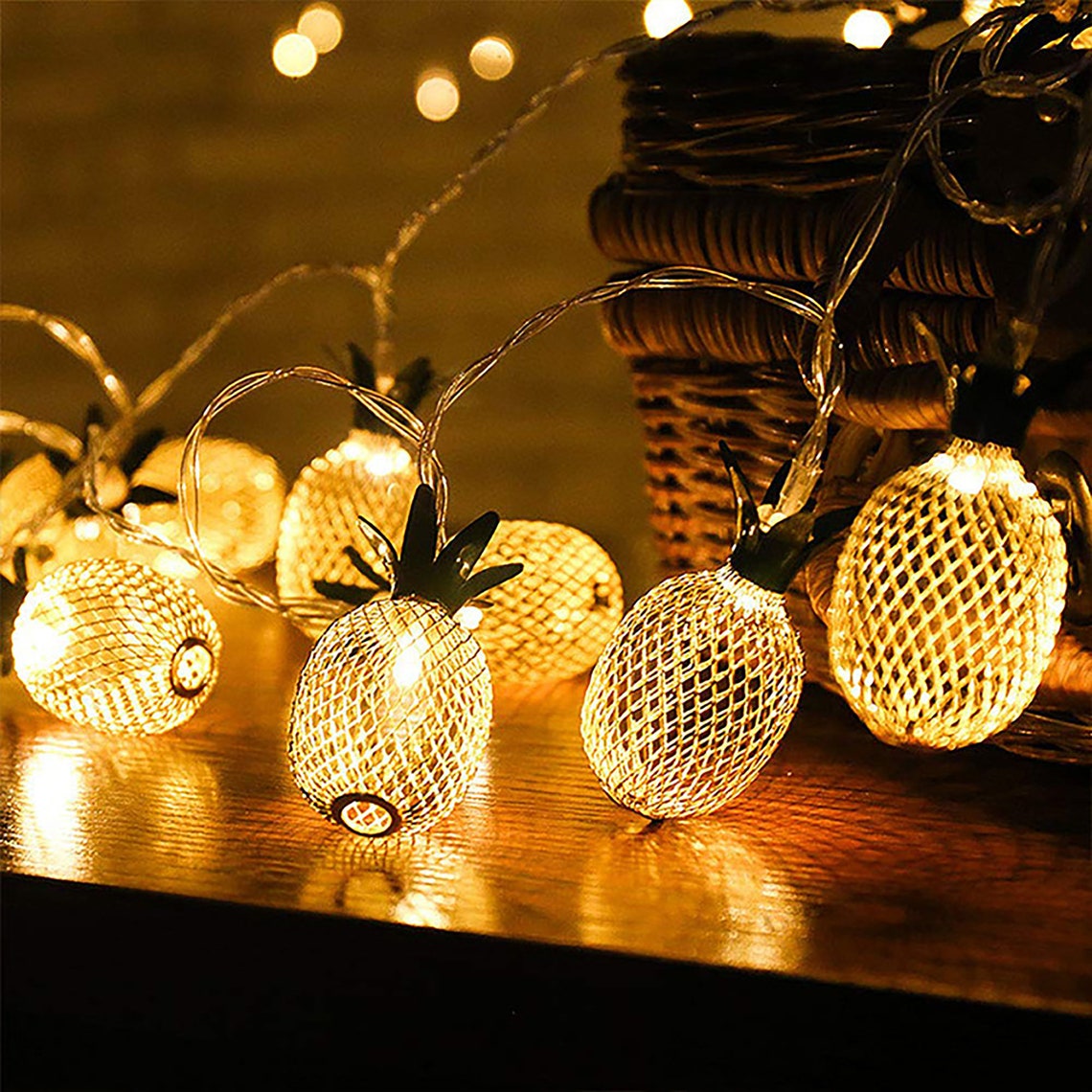 Pineapple String Lights Solar Energy String Lights Outdoor | Etsy