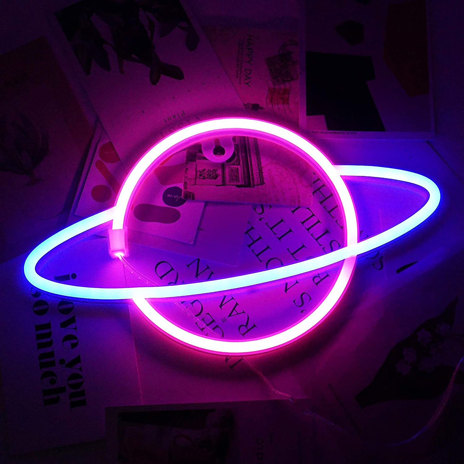 LED Planet Neon Sign Custom LED Neon Sign Planet Neon Wall | Etsy