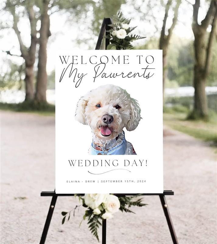 Custom Letter Dog Welcome Sign, Wedding Decoration, Personalized Dog ...