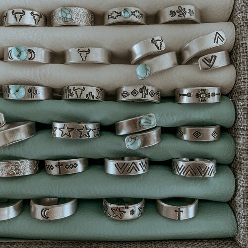 Personalized Initial Western Ring Custom Monogram Ring | Etsy