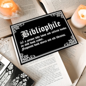 Bibliophile Definition Gothic Print | Gallery Wall Art | Gothic Art ...